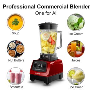 CRANDDI Professional Blender,1500 Watt Commercial Blenders for Kitchen with 70oz BPA-Free Pitcher and Self-Cleaning, Countertop Blenders for Shakes and Smoothies, Build-in Pulse, YL-010-R