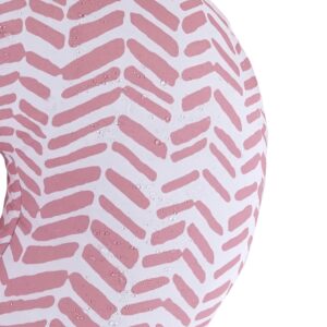 Water Resistant Nursing Pillow Cover | Premium Quality Soft Wipeable Fabric | Pink Herringbone Pattern | Minky Slipcover | Great for Breastfeeding Moms