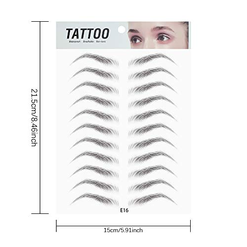 DKAF 2 Pcs 3D Hair-Like Authentic Eyebrows, Waterproof Imitation Ecological Natural Tattoo Eyebrow Stickers, Grooming Shaping Brow Shaper Makeup Eyebrow Transfer-E16