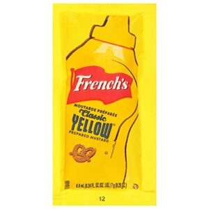 French's Classic Yellow Mustard Packets, 500 count - One 500 Count Individual Yellow Mustard Packets, Perfect Single-Serve Size for Delivery and Takeout Orders