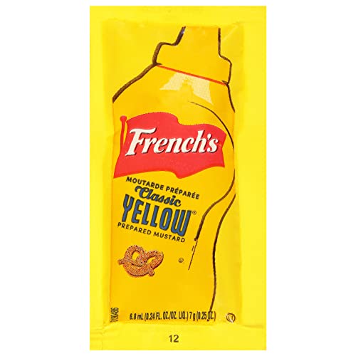 French's Classic Yellow Mustard Packets, 500 count - One 500 Count Individual Yellow Mustard Packets, Perfect Single-Serve Size for Delivery and Takeout Orders