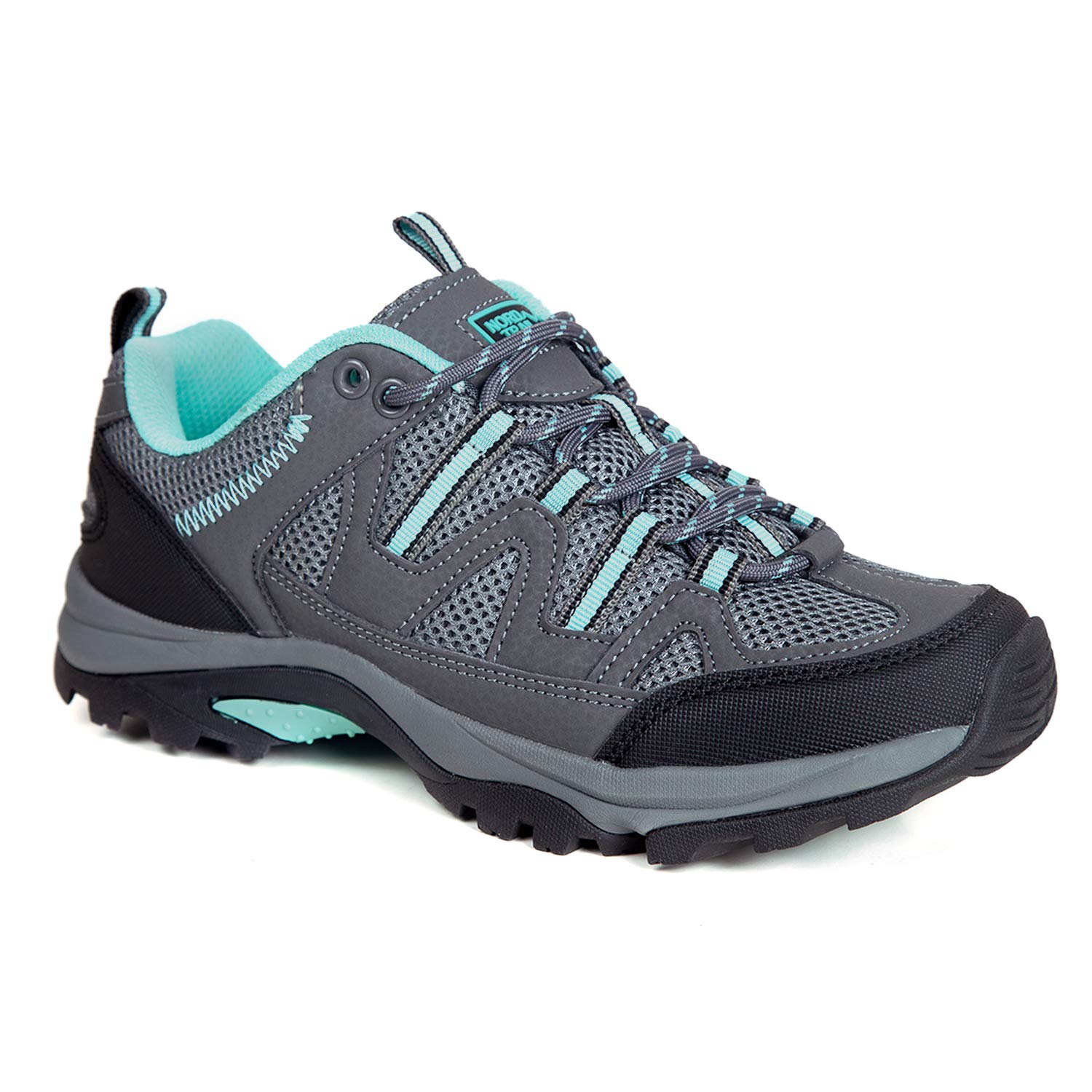 Nord Trail Mt. Evans Women's Hiking Shoes, Trail Running Shoes, Breathable, Lightweight, High-Traction Grip (Charcoal/Mint, 11)