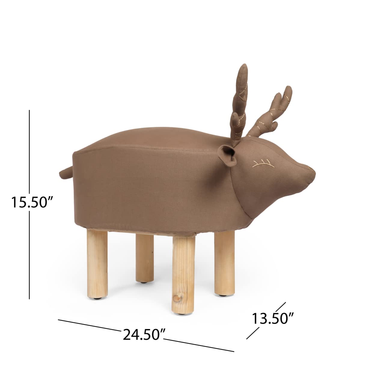 Christopher Knight Home Rivera Contemporary Kids Deer Ottoman, Brown, Brown, Natural