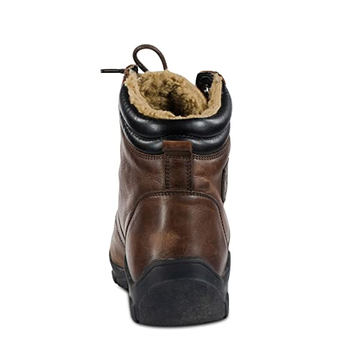 HORZE Water Resistant Winter Leather Boots - Brown - 6