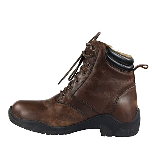 HORZE Water Resistant Winter Leather Boots - Brown - 6