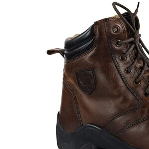 HORZE Water Resistant Winter Leather Boots - Brown - 6