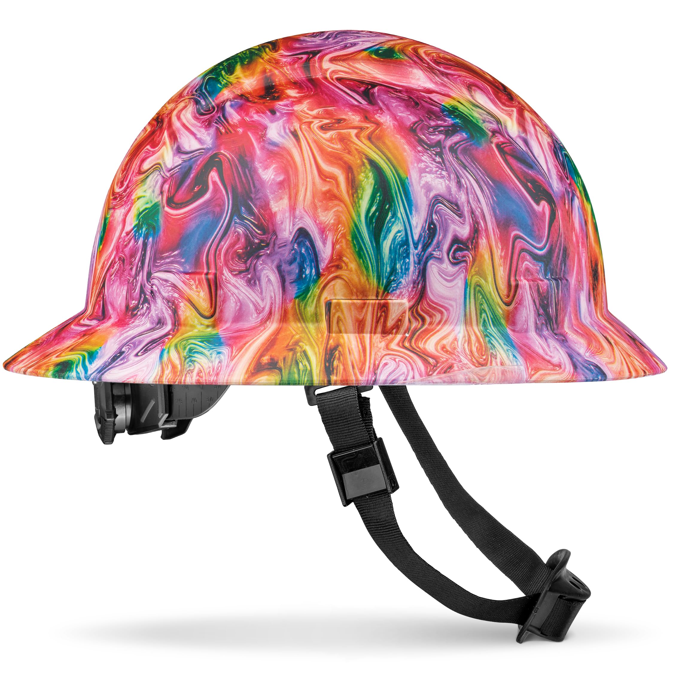 Acerpal Full Brim Non-Vented Psychedelic Art Design Matte Finish OSHA Hard Hat with 6 Point Suspension