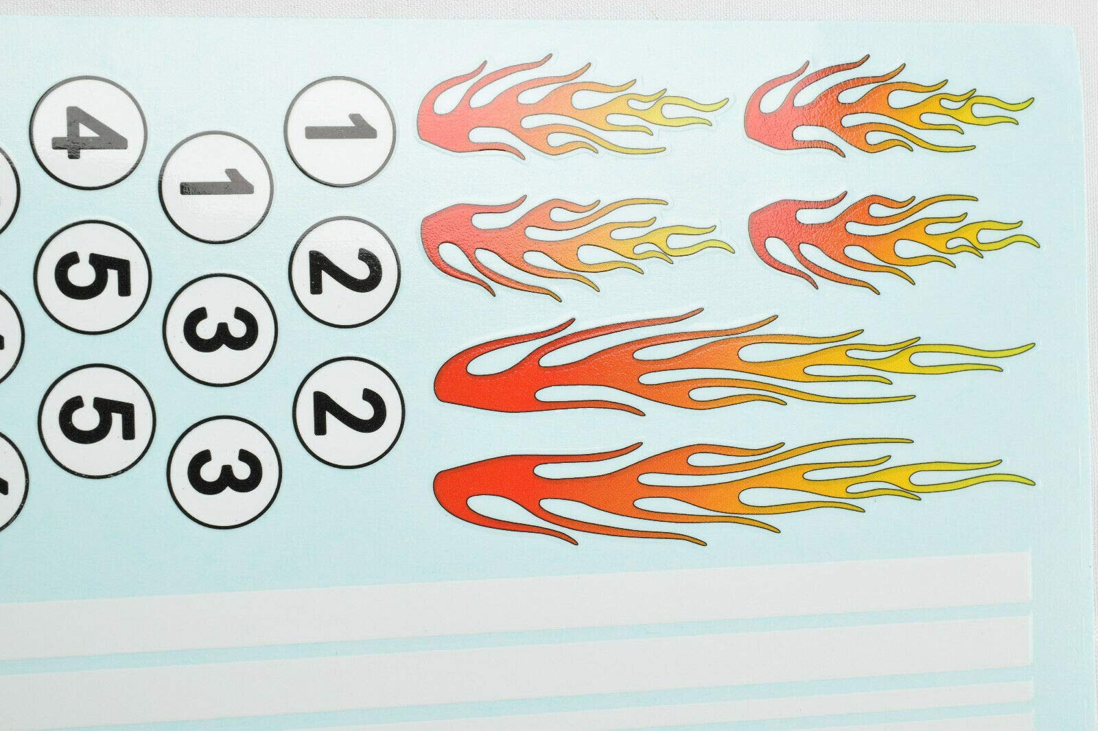 VRC Hobbies 1/24 Model Car Waterslide Decal Sheet W/Flames, Numbers & Stripes #5050