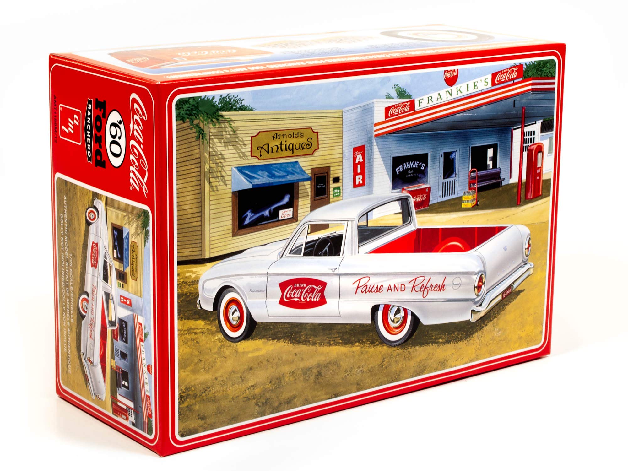 AMT 1960 Ford Ranchero w/Coke Chest (Coca-Cola) 2T 1/25th Scale Model Kit, White (AMT1189M)