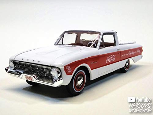 AMT 1960 Ford Ranchero w/Coke Chest (Coca-Cola) 2T 1/25th Scale Model Kit, White (AMT1189M)