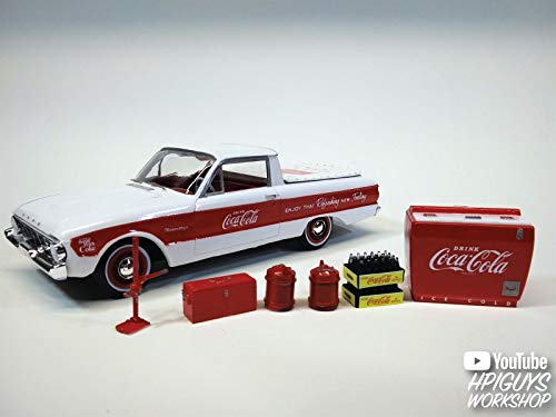 AMT 1960 Ford Ranchero w/Coke Chest (Coca-Cola) 2T 1/25th Scale Model Kit, White (AMT1189M)