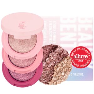 kaja beauty bento collection - bouncy eyeshadow trio | plum rosy tones, travel size, 01 rosewater, 2019 allure best of beauty award, 0.03 oz