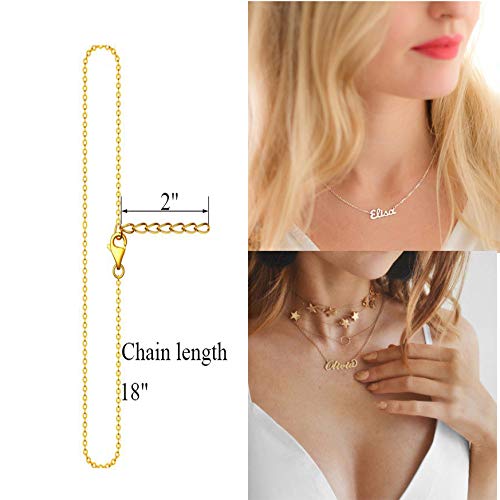 Yiyang Personalized Name Necklace Customize 18K Gold Plated Stainless Steel Jewelry Birthday Gift for Girls