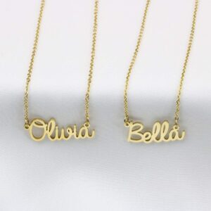 Yiyang Personalized Name Necklace Customize 18K Gold Plated Stainless Steel Jewelry Birthday Gift for Girls