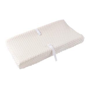 baby changing pad cover, super soft minky dot diaper changing table covers for baby girls and boys, ultra comfortable, safe for babies, fit 32"/34'' x 16" pad (beige)