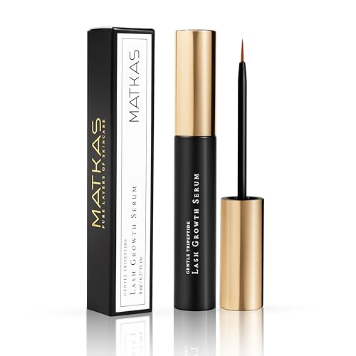 MATKAS Korean Lash Serum - Eyelash Serum To Grow Lashes Stronger, Thicker, Healthier, Unbreakable Growth, Flexible - Panthenol, Niacinamide, Allantoin, 8 Amino Acids, Vitamin E, Peptides, K Beauty 8ml