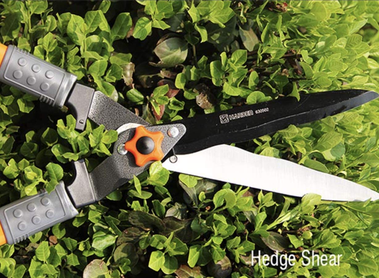 Edward Tools Heavy Duty Hedge Clippers - 25” Manual Garden Hedge Shears with Wavy Carbon Steel Blade for Trimming Shrubs, Boxwoods, Weeds, Bushes - Ergo Rubber Grip Handle