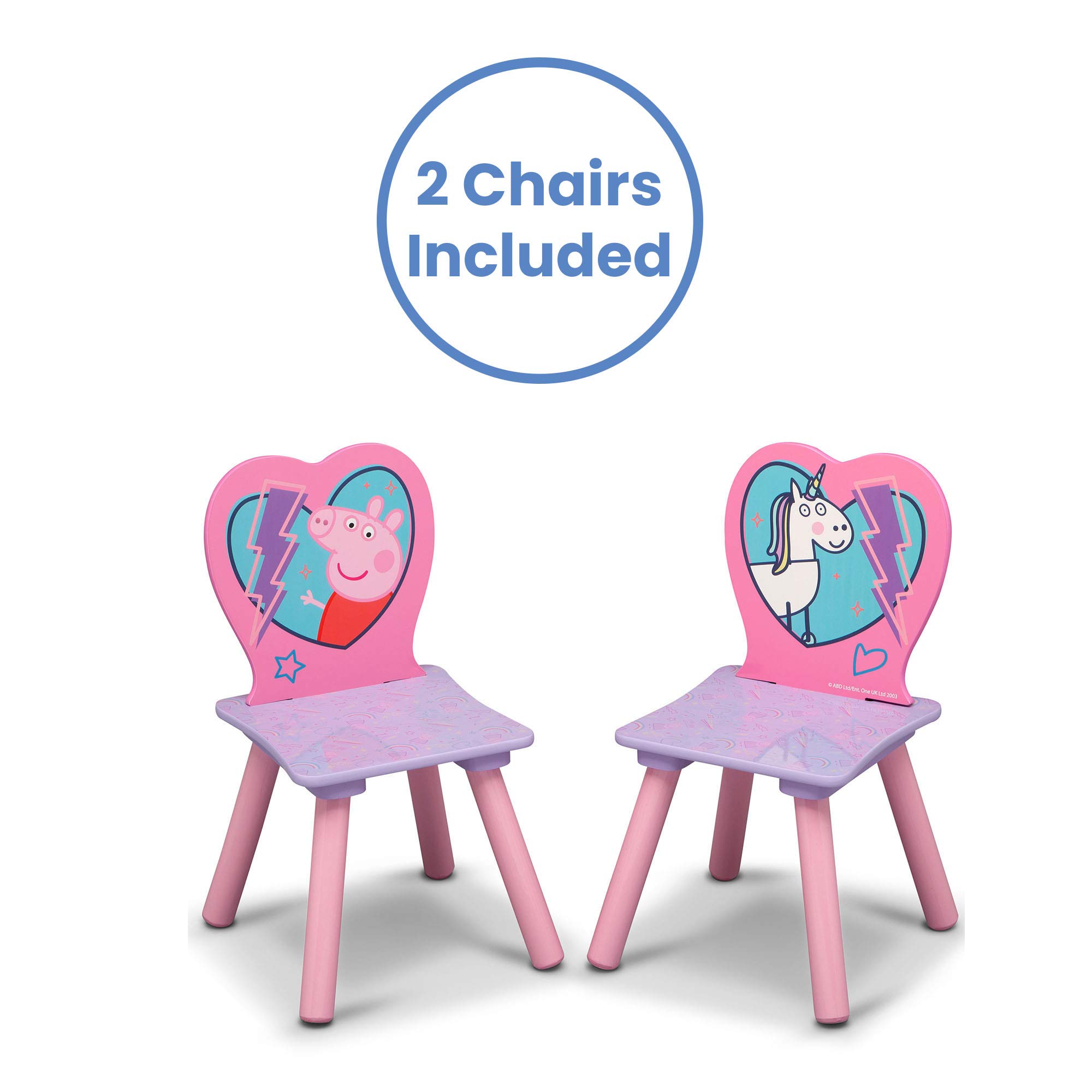 Delta Children Kids Table and Chair Set with Storage (2 Chairs Included) - Ideal for Arts & Crafts, Snack Time, Homeschooling, Homework & More, Peppa Pig