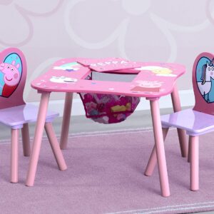 Delta Children Kids Table and Chair Set with Storage (2 Chairs Included) - Ideal for Arts & Crafts, Snack Time, Homeschooling, Homework & More, Peppa Pig