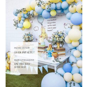 Soonlyn Blue Party Latex Balloons 10ft Baby Blue and Yellow Balloons Garland Arch Kit for Baby Shower Boy Birthday Decorations 18 In 10 In 5 In