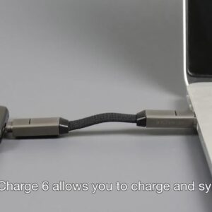 Rolling Square inCharge 6 Portable Keychain Charger Cable, 6-in-1 Multi Charging Cable, Saturn Gold For Personal Computer