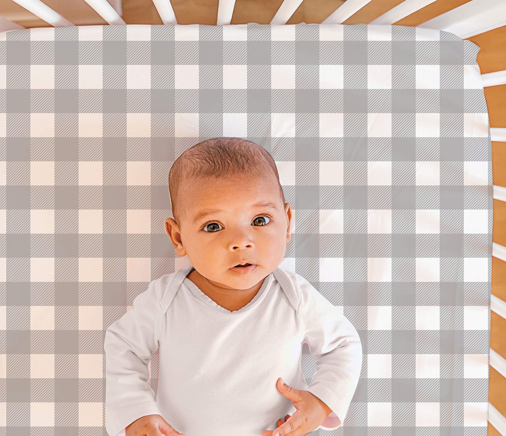 The Peanutshell Crib Sheet Set for Baby Boys or Girls - Red, Black & Grey Buffalo Plaid - 2 Pack Set