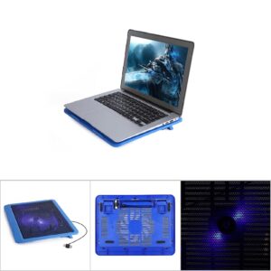 Cooling Pad, Low Noise Laptop Cooler Super Quiet Fans , Builtin Big Fan (Diameter130 x 20mm) with blue LEDs, Fits for Laptop Cooler Pad Base(Blue)