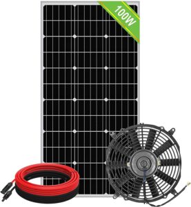 eco-worthy 800cfm solar fan kit, 12in 80w dc fan powered by 100w solar panel for greenhouse, chicken coop, attic, shed, barn - delivery in 2 or 3 parcels