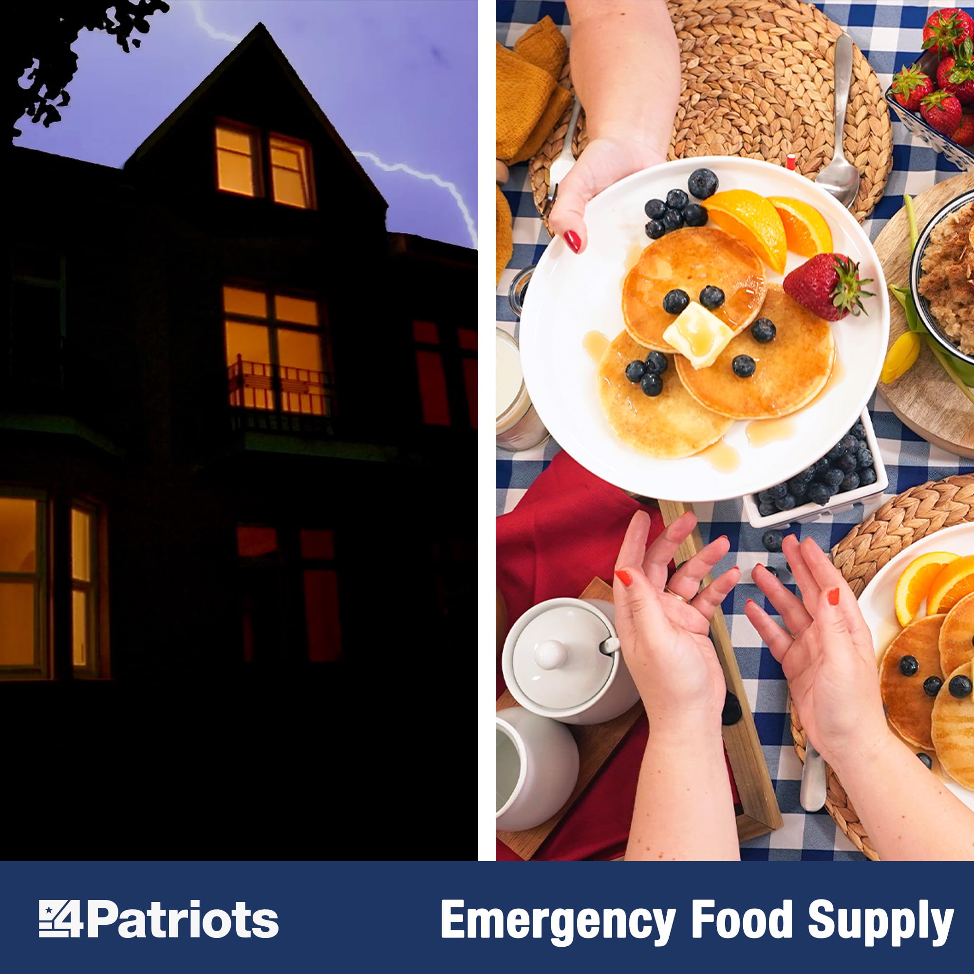 4Patriots: 4-Week Emergency Food Supply Survival Kit, Perfect for Camping, Freeze Dried Preparedness Food, Designed to Last 25 Years, Be Ready with 192 Servings of Delicious Breakfast, Lunch, & Dinner