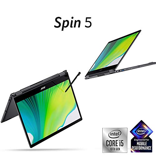 Acer Spin 5 Convertible Laptop, 13.5" 2K 2256 x 1504 IPS Touch, 10th Gen Intel Core i5-1035G4, 16GB LPDDR4X, 512GB NVMe SSD, WiFi 6, Backlit KB, FPR, Rechargeable Active Stylus, SP513-54N-56M2