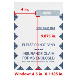 ComplyRight CMS 1500 Jumbo Right Window Envelope | 9 x 12.5| Healthcare Billing Envelope |Self Seal | Pack of 500