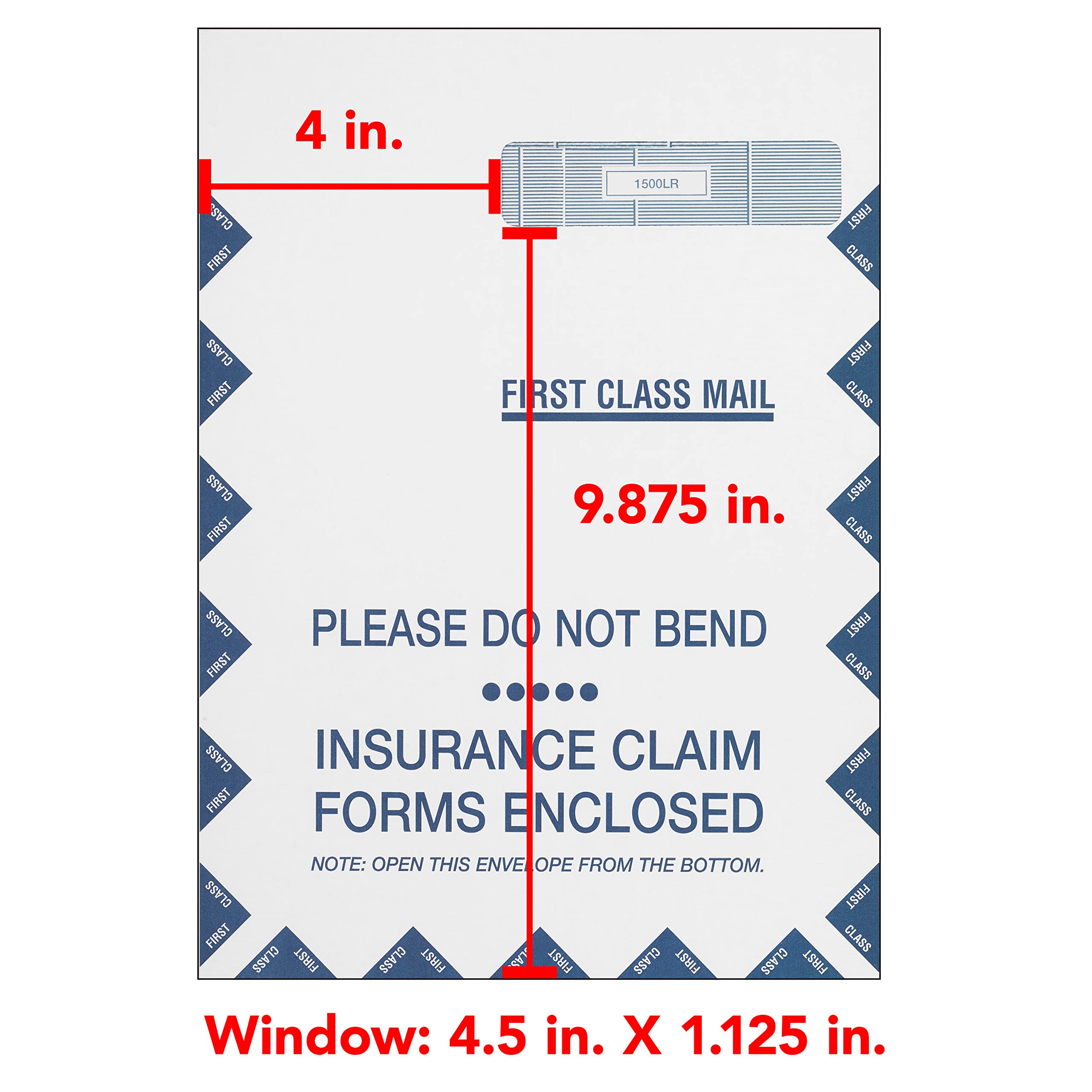 ComplyRight CMS 1500 Jumbo Right Window Envelope | 9 x 12.5| Healthcare Billing Envelope |Self Seal | Pack of 500