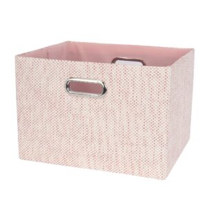 lambs & ivy foldable/collapsible storage bin/basket organizer with handles, pink