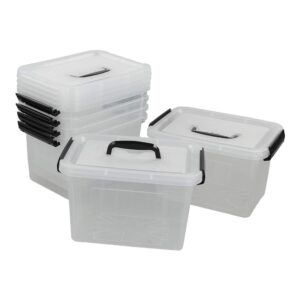 Asking 6 Quart Plastic Storage Box with Handle, 6-Pack, F