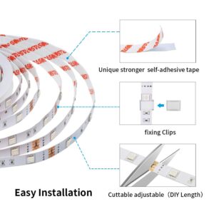 BASON LIGHTING Under Cabinet Lights with 44 Keys Remote and Power Supply, Under Bed Lights 32.8ft High Bright 300 LEDs Light Strips Kit for Kitchen,Bar,Computer Desk, Wall Lights.