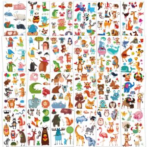 konsait 24 sheets animal temporary tattoos for kids(230+pcs), zoo jungle sea animal fake tattoos waterproof tattoo sticker decor for children boys girls animal birthday party favor gift bags filler