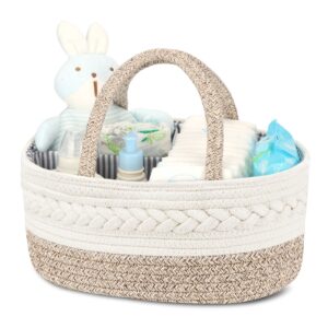 maliton diaper caddy organizer for baby, cotton rope baby gift basket, portable diaper organizer for changing table, diaper nursery storage organizer for baby stuff, baby shower gifts for newborn