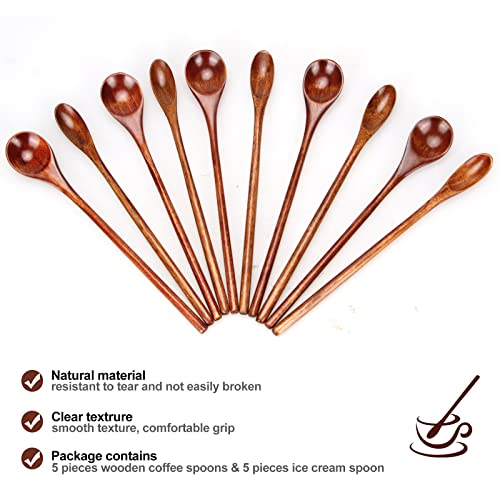 6 Pcs Small Wooden Spoons for Coffee Spoons Jars Tea Spoons Wood Teaspoons Tasting Spoon Teaspoon Mini Stirring Spoon Honey Spoons Tiny Mixing Spoon Dessert Table Stir Spoon