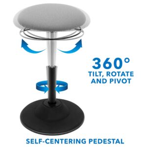 Mount-It! Standing Desk Stool | Ergonomic Sit Stand Desk Chair for Office | Active Balance 360 Degree Wobble Stool with Padded Seat, Adjustable Height & Non-Slip Rubber Base