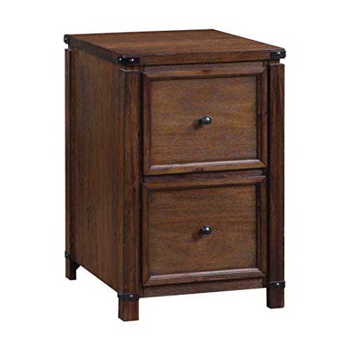 OSP Home Furnishings Baton Rouge 2 Drawer File Cabinet with Rustic Design and Metal Accents, Brushed Walnut