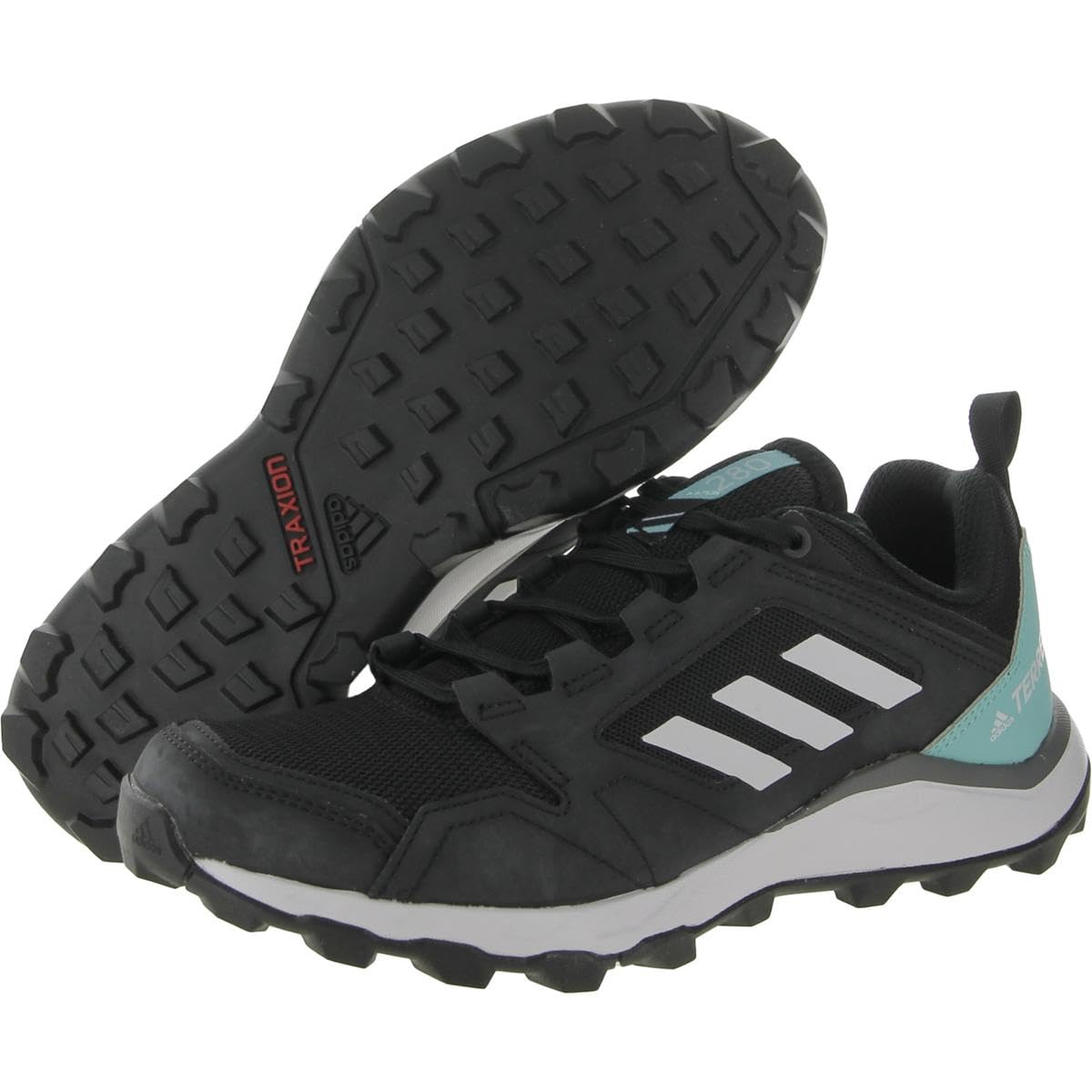 adidas Originals Women's Terrex Agravic TR Trail Running Shoe, Black/Crystal White/Acid Mint, 11