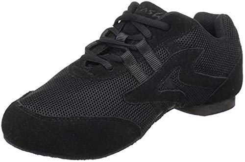 Skazz by Sansha Womens Dance Studio Exercise Sneakers Mesh Man-Made Rubber Split-Sole Majestic, Black , 9.5