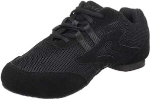 skazz by sansha womens dance studio exercise sneakers mesh man-made rubber split-sole majestic, black , 3.5