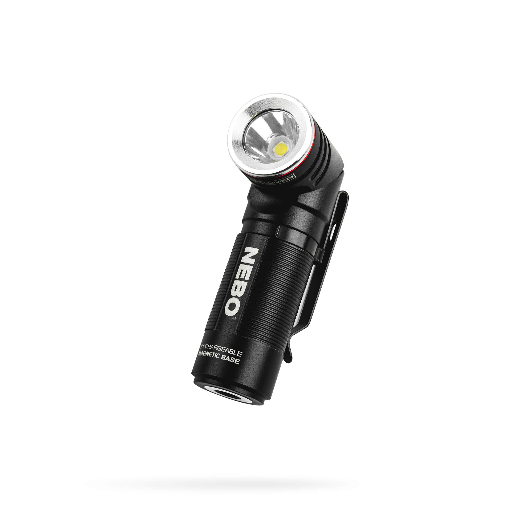 NEBO SWYVEL 1000 Lumen USB Wireless Rechargeable Aluminum Flashlight: Compact 90 Degree Rotating Swivel Head Work Light; 5 Light Modes; Pocket Clip Magnetic Base for Hands-Free Lighting -Black