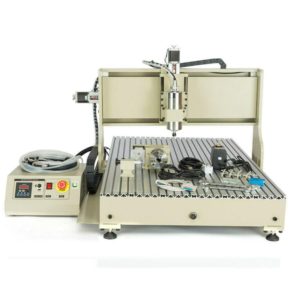 CNCEST USB ER20 4AXIS 2.2KW 6090 CNC Router Metal Engraver Milling Drilling Machine VFD Ball Screws 3D Spindle Carving Drilling Machine 110V For Wood Working Cutting Mill PCB Badges Bronzing Plate