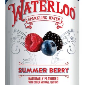 Waterloo Sparkling Water, Summer Berry Naturally Flavored, 12 Fl Oz Cans, Pack of 12 | Zero Calories | Zero Sugar or Artificial Sweeteners | Zero Sodium