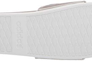 adidas Women's Adilette Comfort Slides Sandal, Champagne Metallic/Champagne Metallic/Crystal White, 11