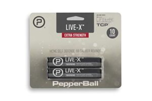 pepperball live-x police grade projectiles, powerful non lethal self defense .68 caliber pava powder, 10 count