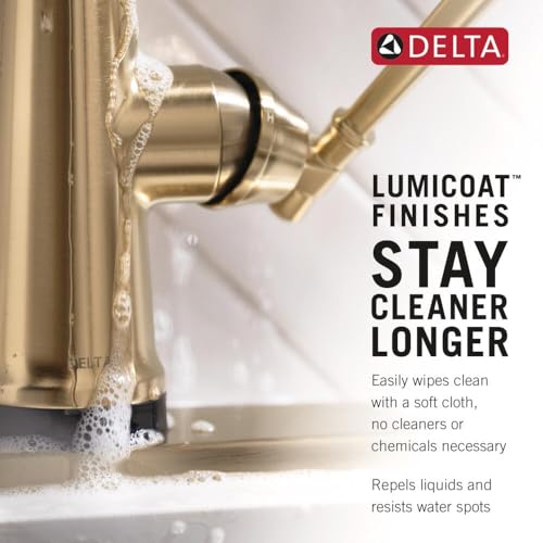 Delta Faucet Cassidy Pull Down Kitchen Faucet, Kitchen Faucets with Pull Down Sprayer, Kitchen Sink Faucet, Faucet for Kitchen Sink, Magnetic Docking, Lumicoat Polished Nickel 9197-PN-PR-DST