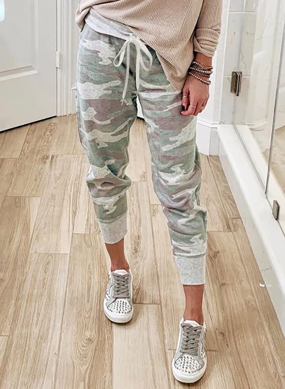 Dokotoo Womens Fashion Casual Summer Front Roomy Pockets Army Drawstring Elastic Waist Cotton Comfy Jogging Pants Jogger Pants Sweatpants S